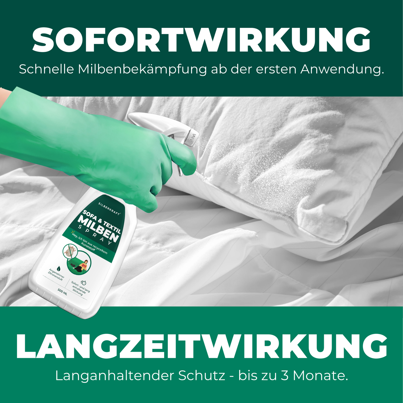 Milbenspray für Sofa - Haussstaubmilben bekämpfen — Silberkraft